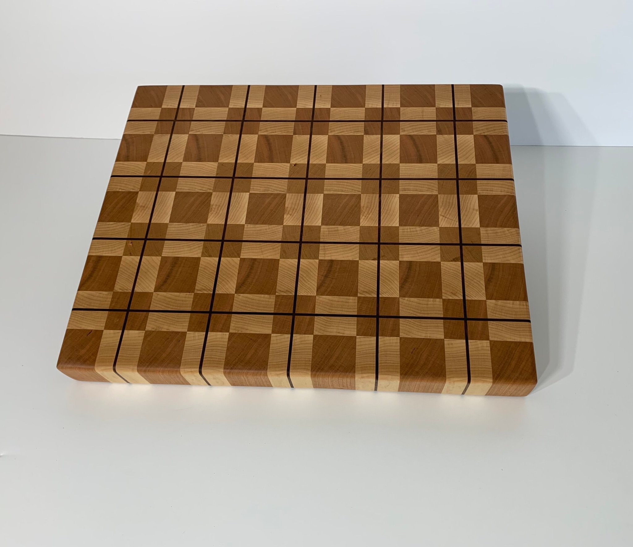 Cherry, Maple and Black Walnut Plaid End Grain Prep Board - COOL HUNTING®